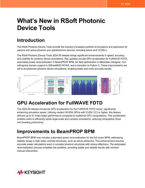 What's New in RSoft Photonic Device Tools PDF Asset Page | Keysight